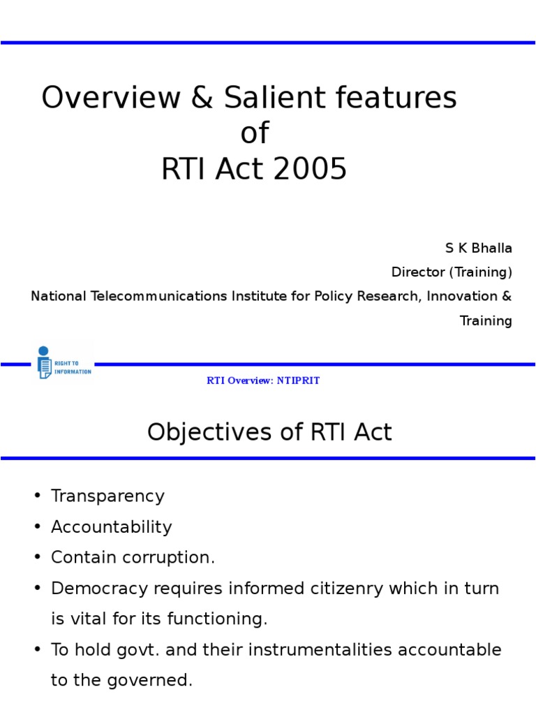 RTI Act Overview | PDF | U.S. Securities And Exchange Commission ...