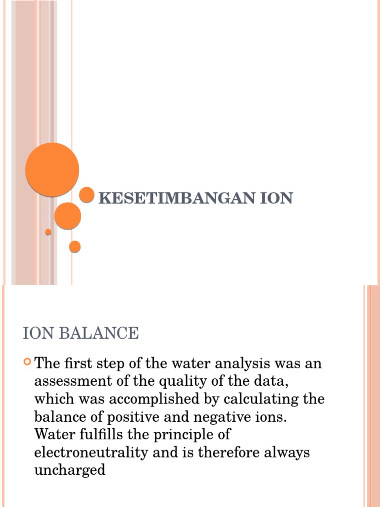 Ion Balance Analysis in Water Quality | PDF