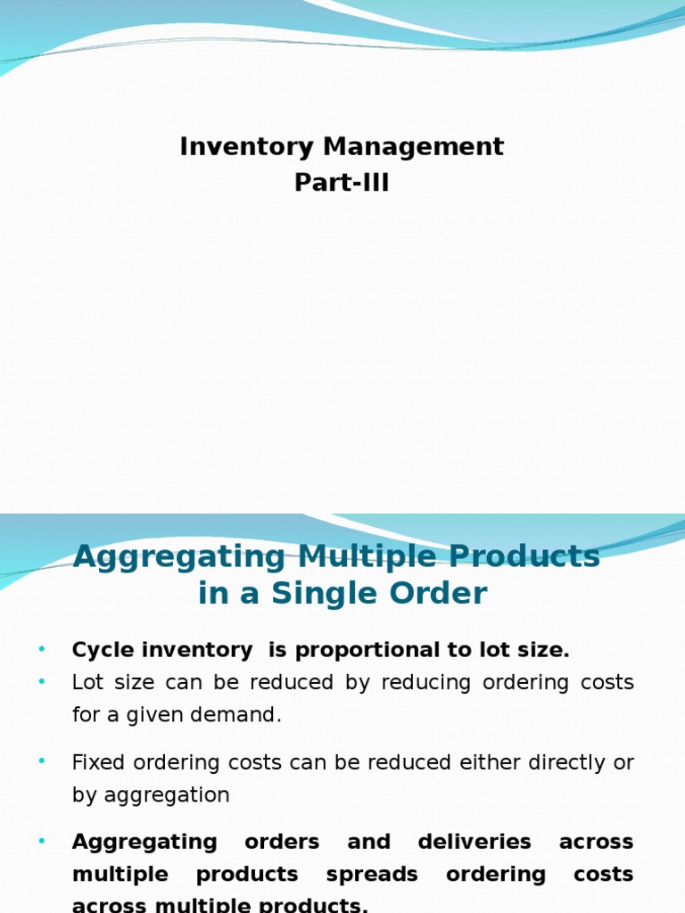 SCM Inventory Part-III | PDF | Inventory | Supply Chain