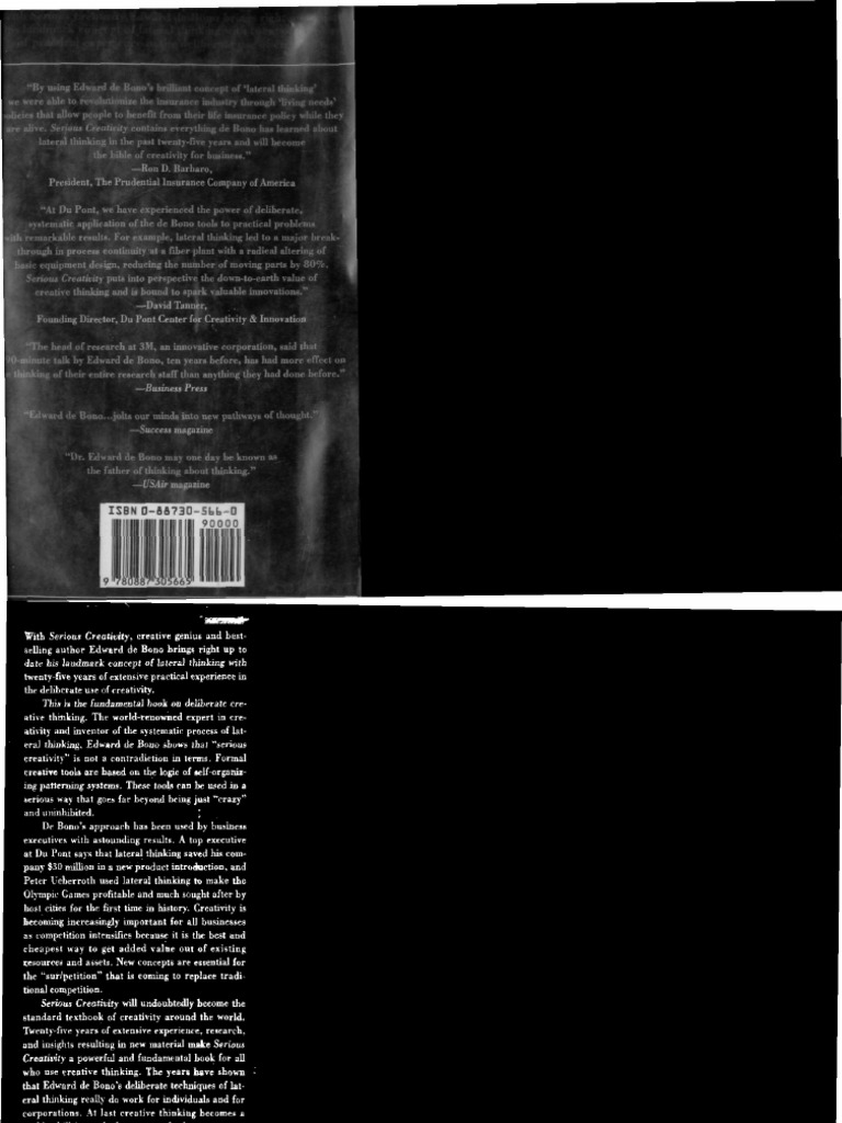 Edward de Bono - Serious Creativity | PDF