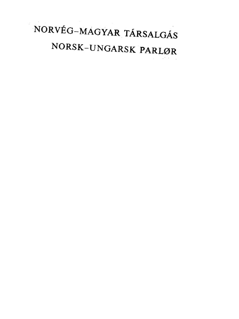 Norveg-Magyar Tarsalgas PDF | PDF
