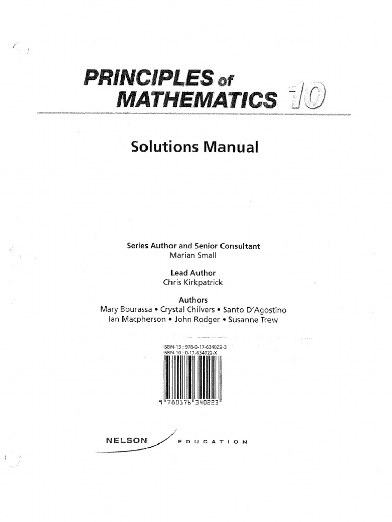 Principles of Mathematics10 Chapter1 Solutions | PDF