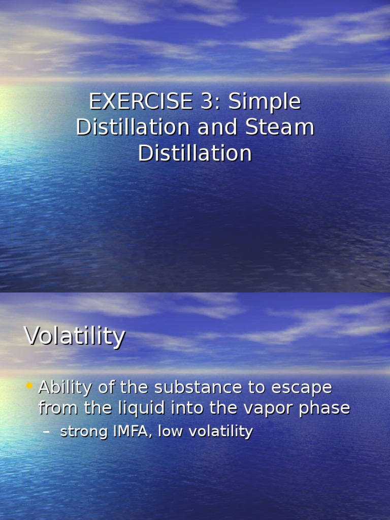 Steam Distillation | PDF | Distillation | Vapor