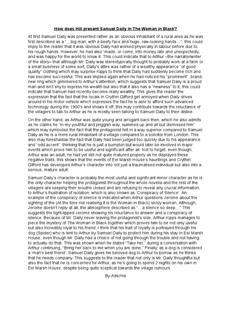 How Does Hill Present Samuel Daily in TWB | PDF | General Fiction