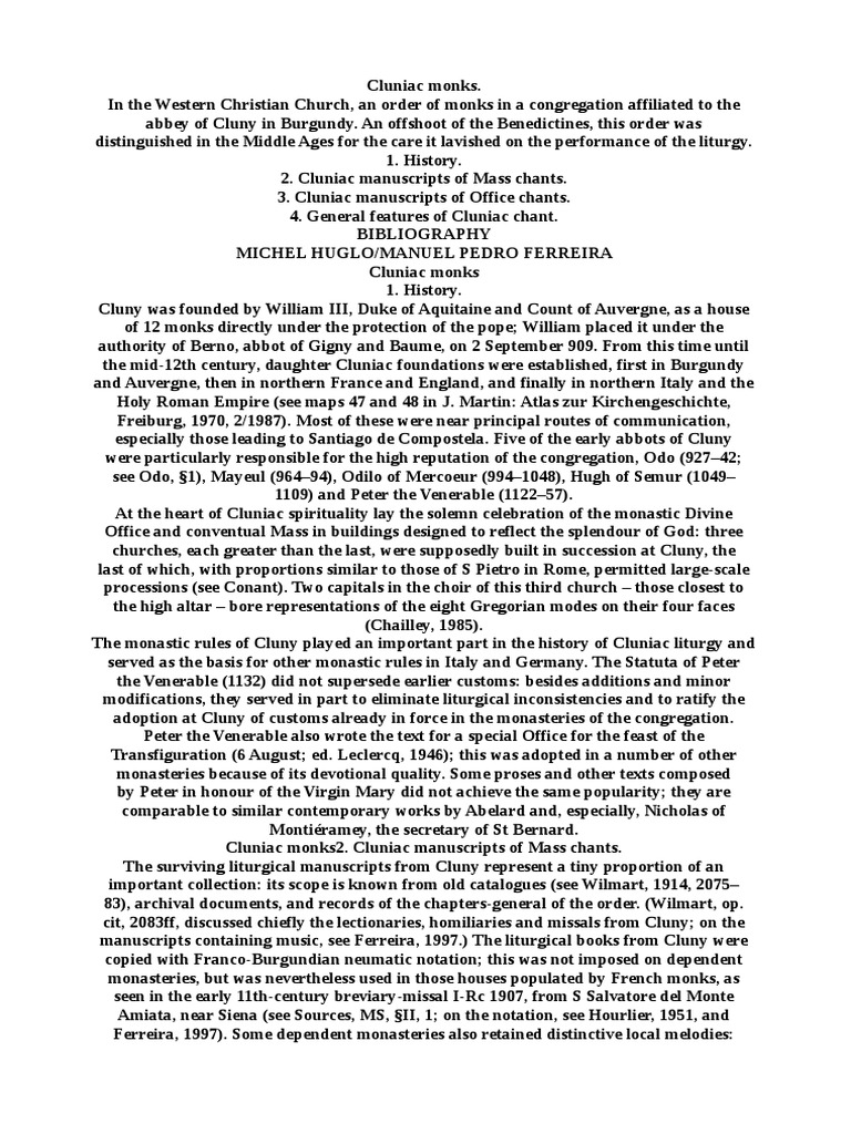 Cluniac Monks | PDF | Gregorian Chant | Christian Worship And Liturgy