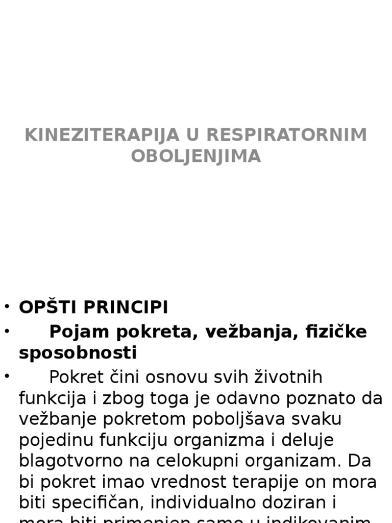 Respiratorna Kineziterapija | PDF
