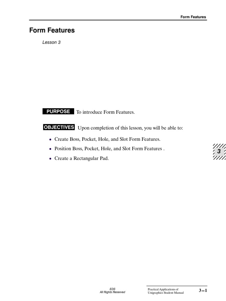 Manual Unigraphics NX - 03 Form Features | PDF | Cartesian Coordinate ...
