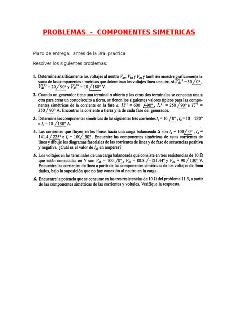 c07 Tarea Componentes Simetricas | PDF
