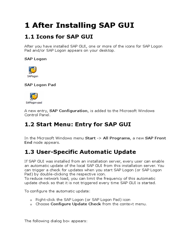 1 After Installing SAP GUI | PDF | Icon (Computing) | Graphical User ...