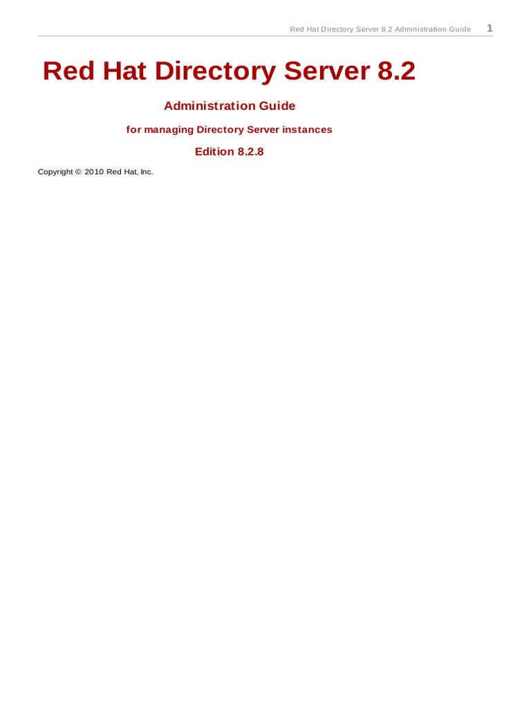 Red Hat Directory Server 8.2 Administration Guide en US | PDF | Active Directory | Command Line ...