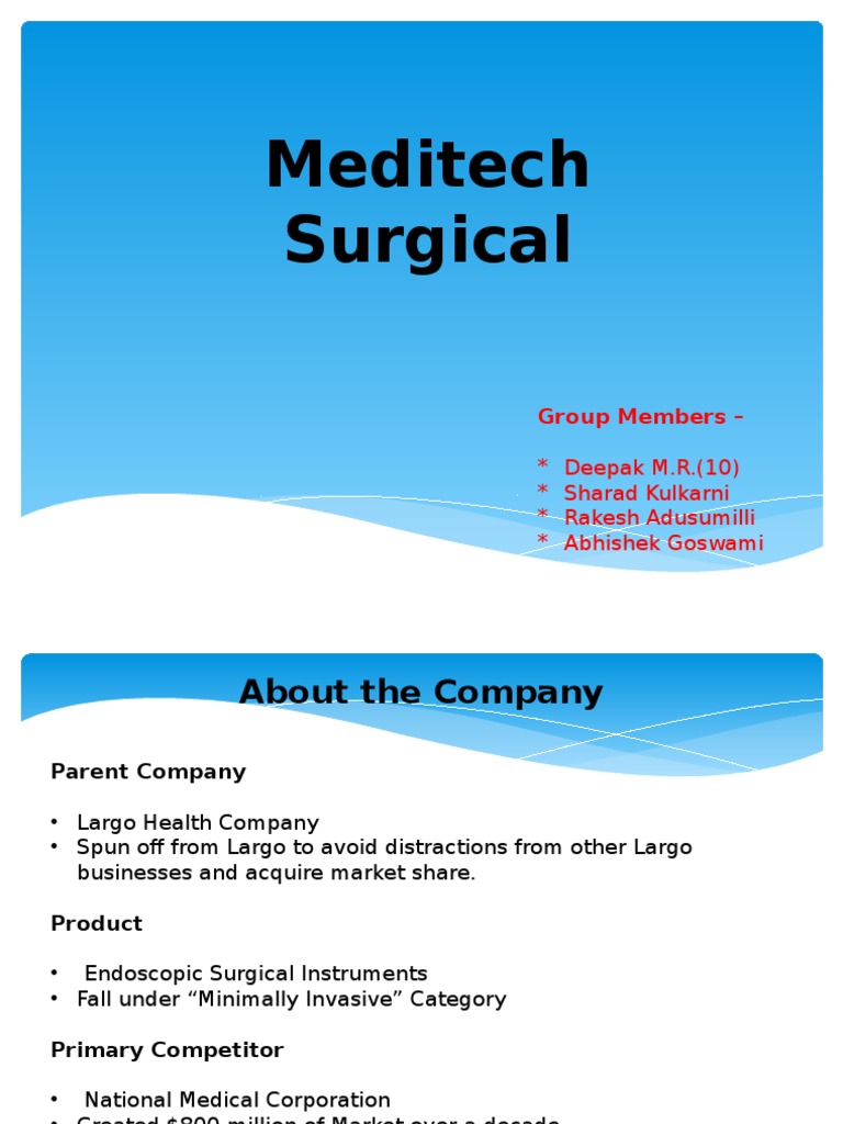 Meditech Surgical: Group Members | Download Free PDF | Forecasting ...