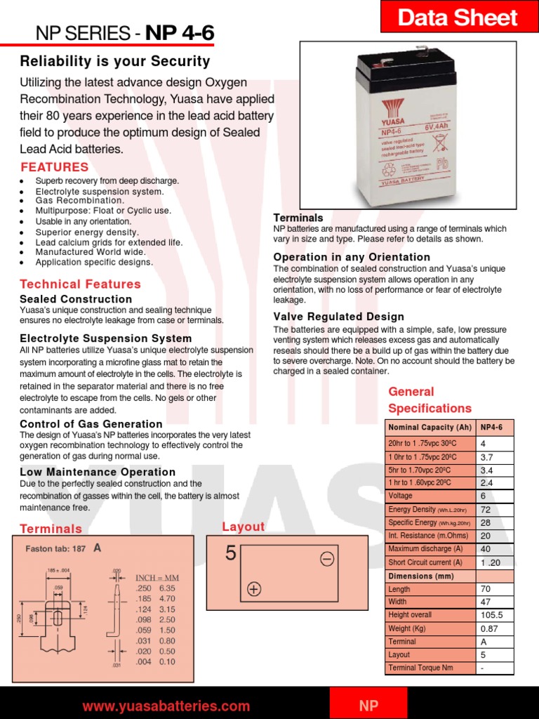 NP Series - NP 4-6: Reliability Is Your Security | PDF | Battery ...