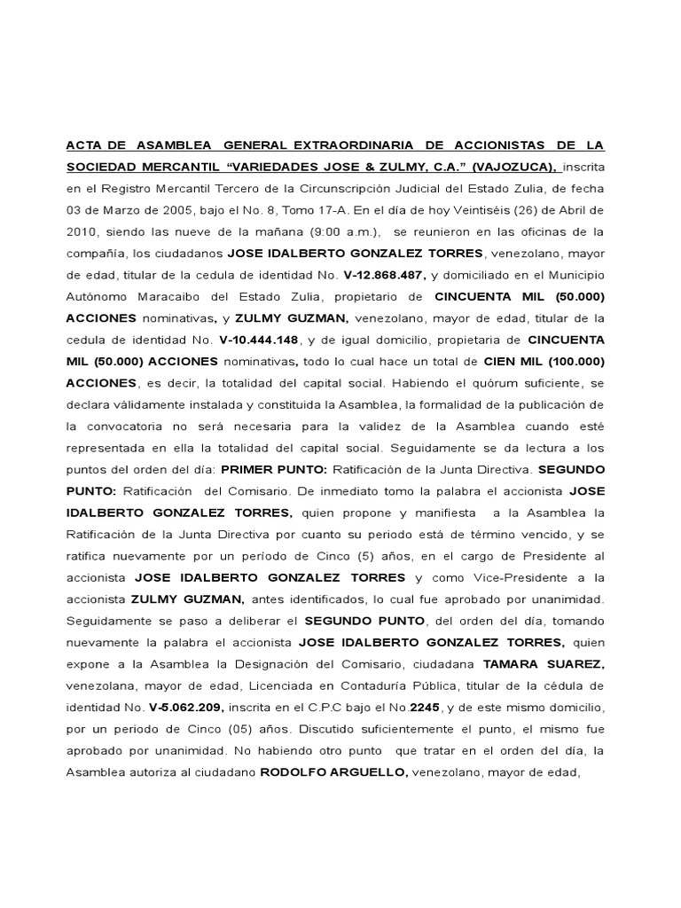 Ratificacion Junta Directiva | PDF | Venezuela | Gobierno