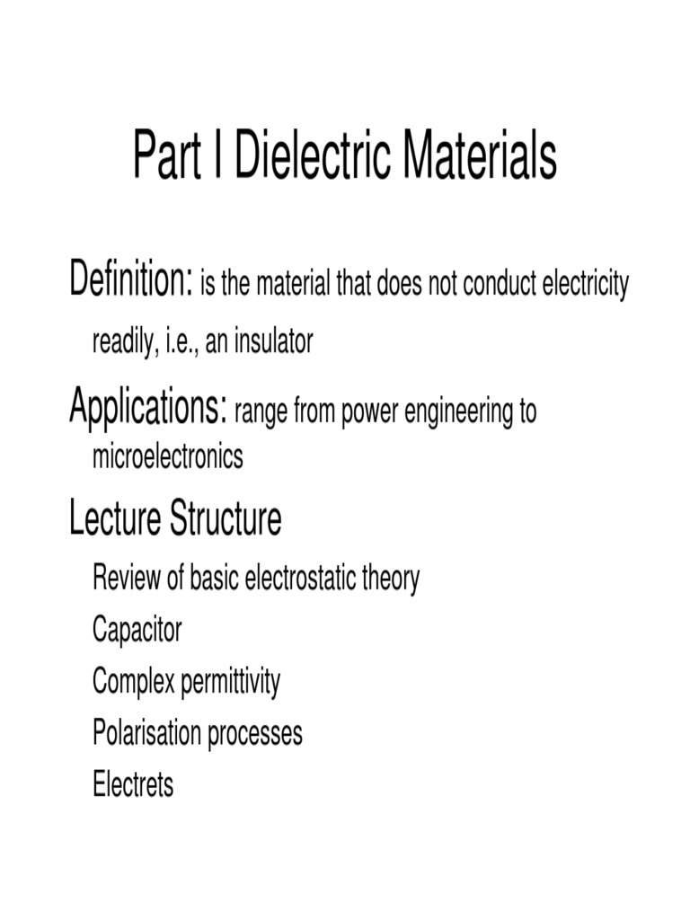 Dielectric Materials | PDF | Dielectric | Permittivity