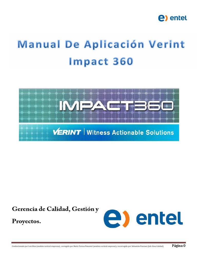 Guía de Uso de Verint Impact 360 | PDF | Información | Vídeo
