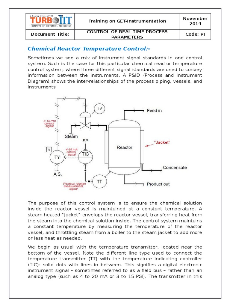 Chemical Reactor Temperature Control | PDF | Signal (Electrical Engineering) | Valve
