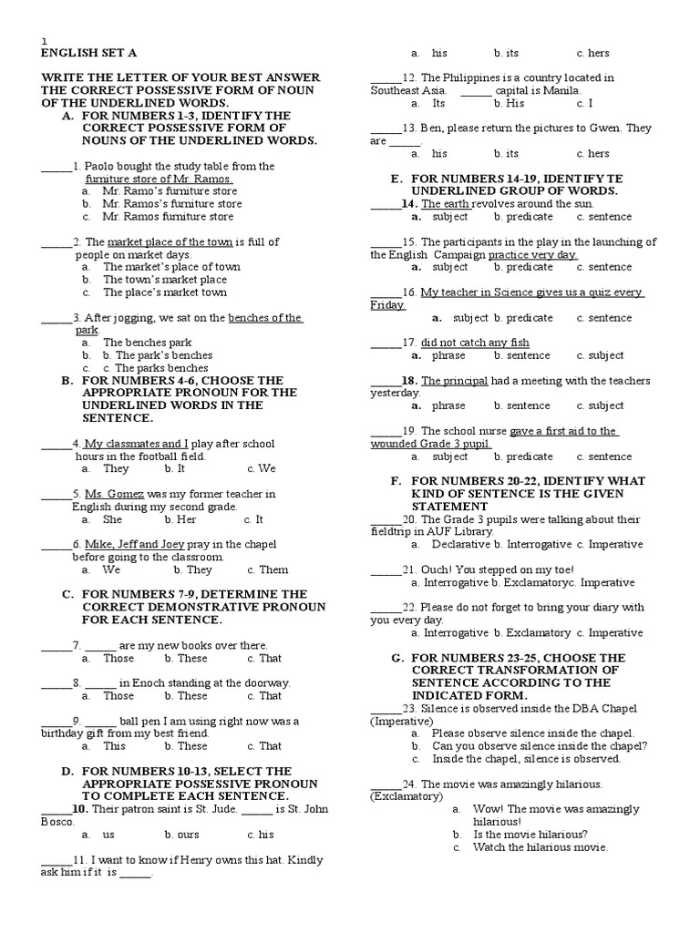 Nat 3 Reviewer in English 14-15 | Subject (Grammar) | Verb
