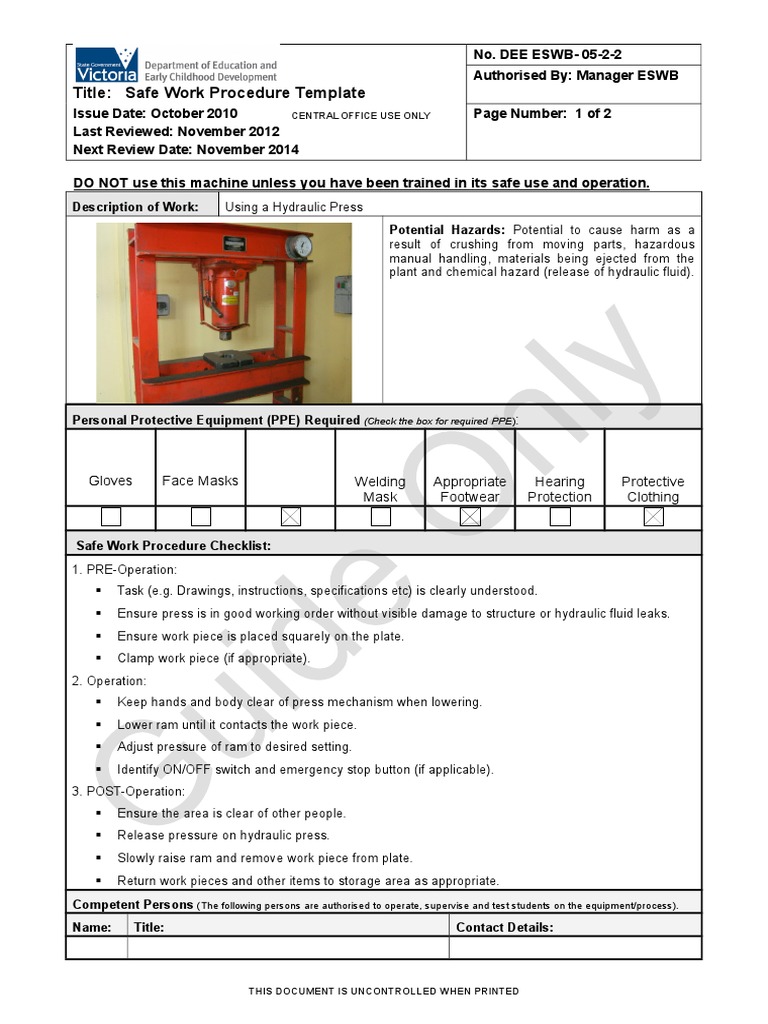 Hydraulic Press Safety Guide | PDF | Computers
