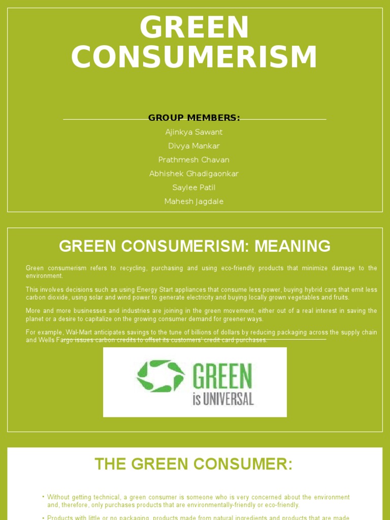 Green Consumerism Final | PDF | Consumerism | Life Cycle Assessment