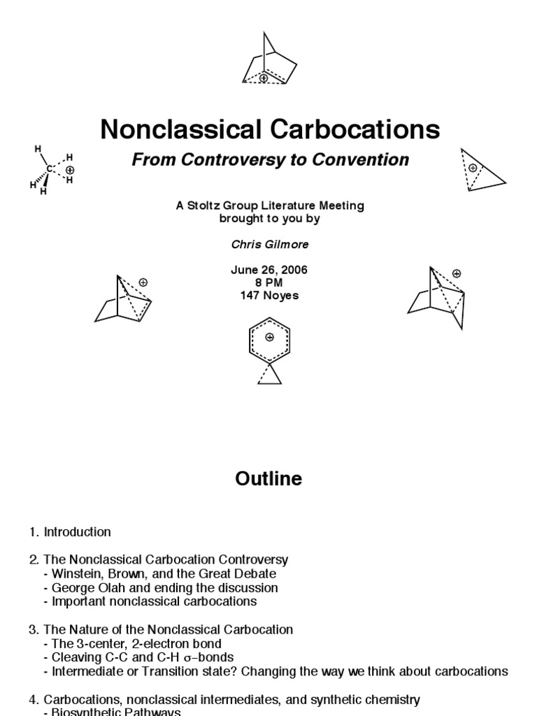 Non Classical Carbocations | Organic Chemistry | Chemistry