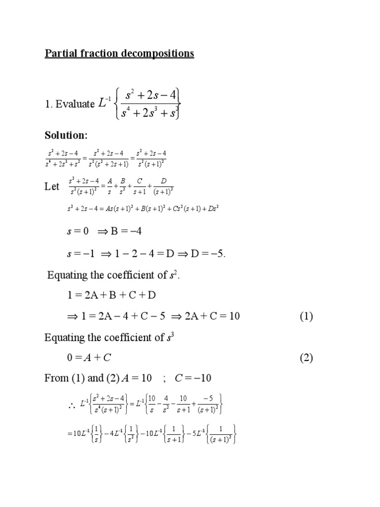 Partial Fraction Decompositions | PDF