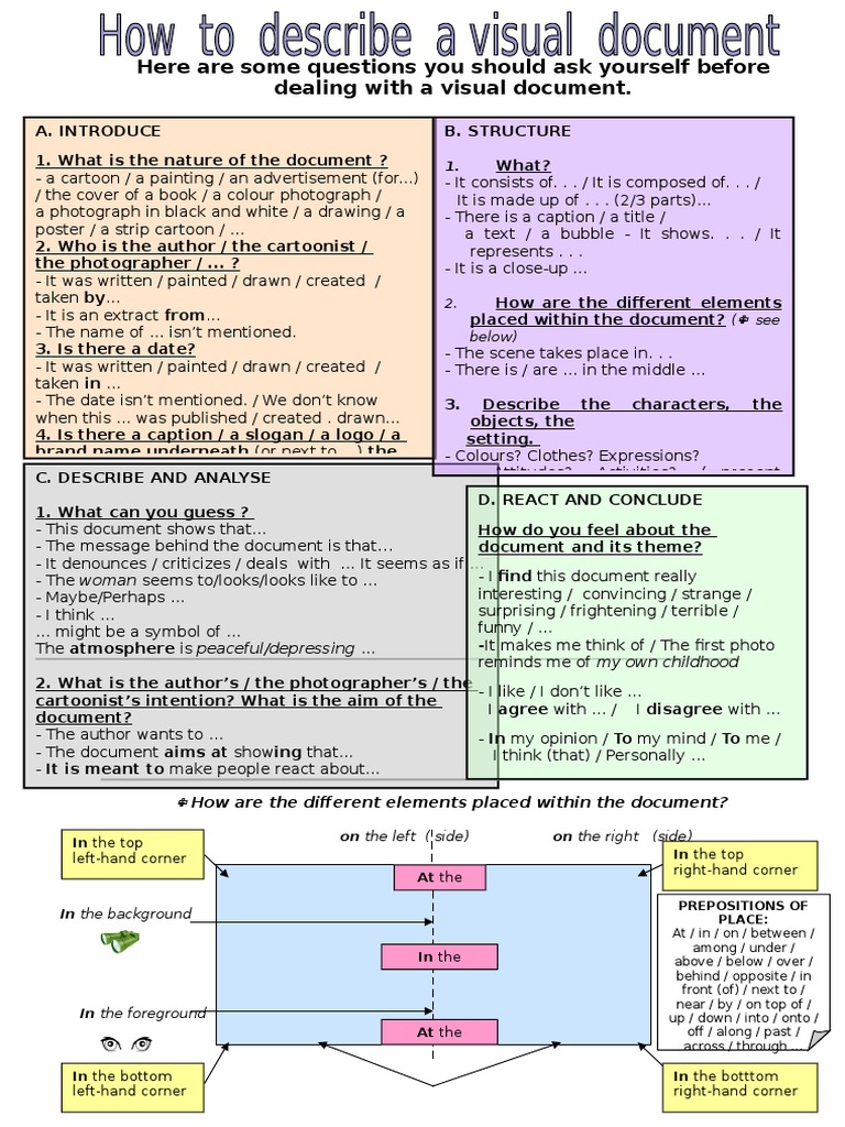 Describing A Visual Document | PDF | Games & Activities | Home & Garden