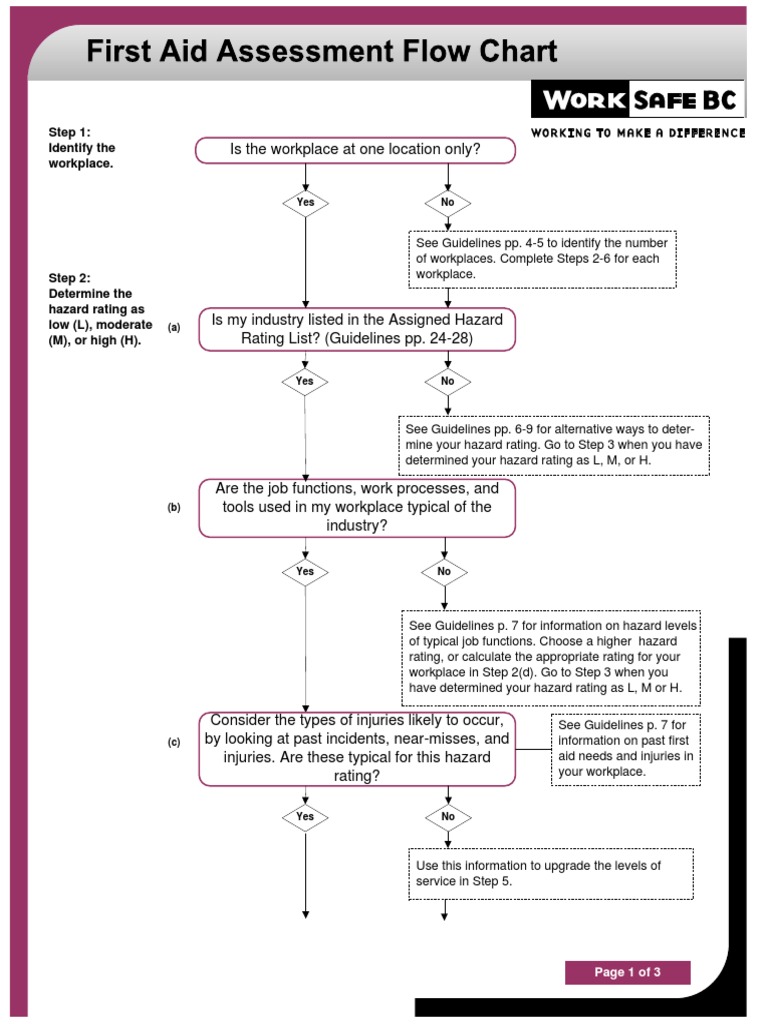 First Aid Assessment Flowchart | PDF | Occupational Safety And Health ...