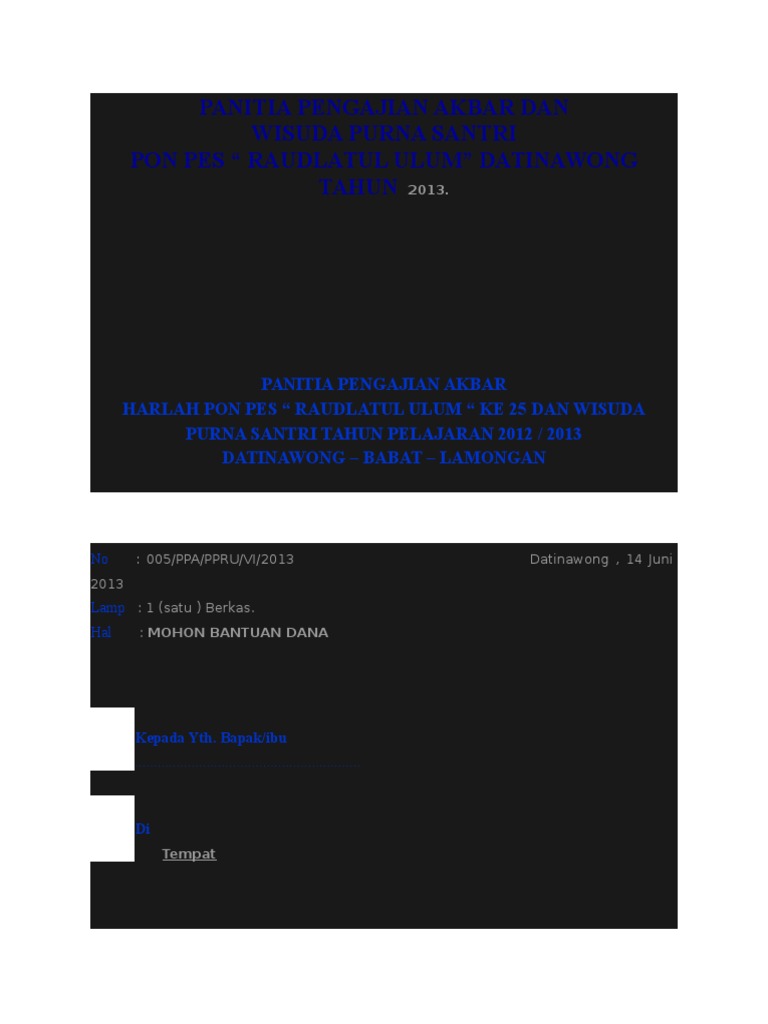 Contoh Proposal Wisuda TPQ | PDF