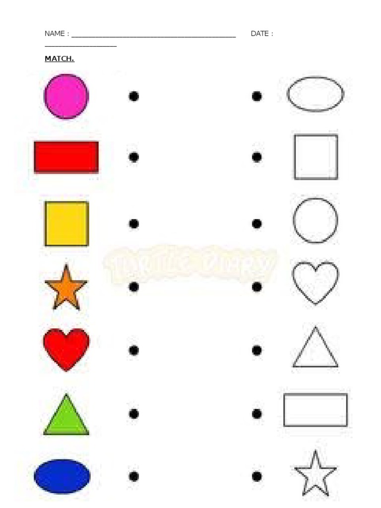 Matching Shapes Worksheet | PDF