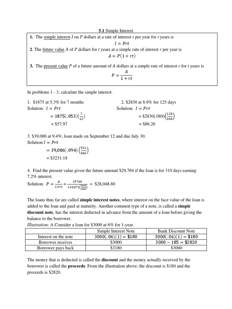 simple interest.pdf | Interest | Discounting