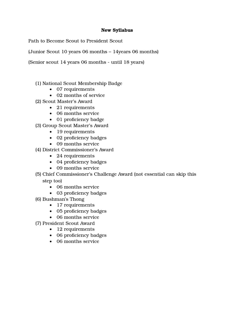 New Syllabus Sri Lankan Scouting Scouting Youth Movements
