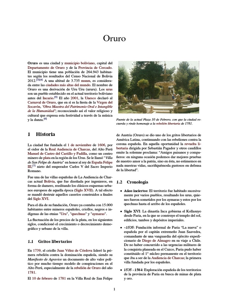 Oruro | PDF