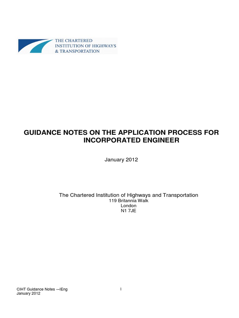 IEng Application Process Guidance Notes | PDF | Engineering | Design