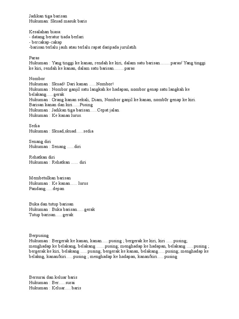 Arahan Kawad Kaki KRS | PDF