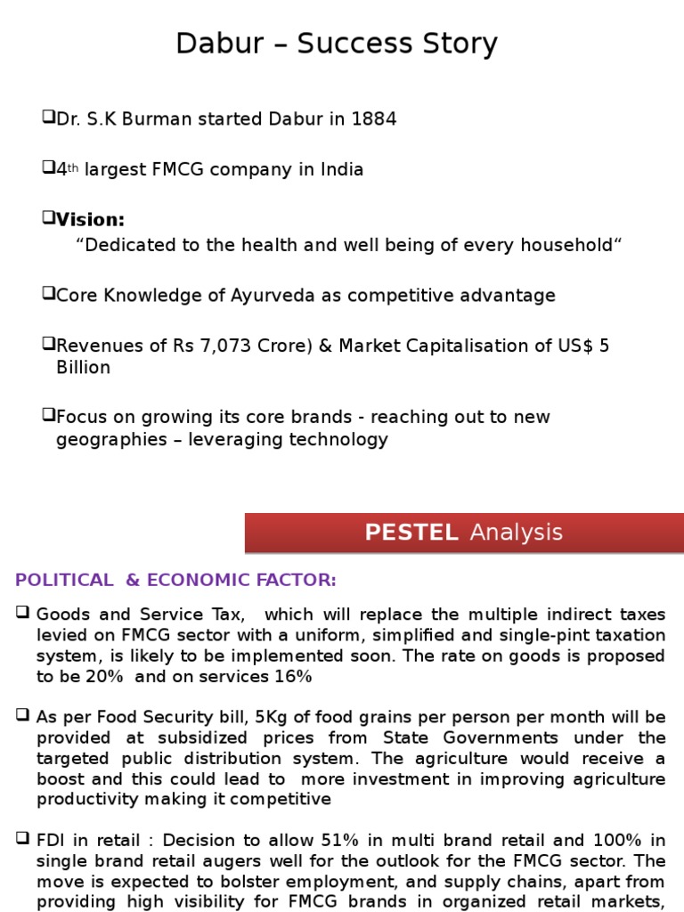 Dabur Pestel Analysis1 | PDF | Taxes | Retail