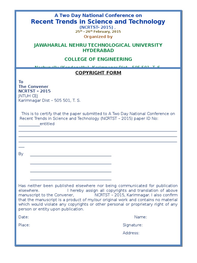 Copyright Form | PDF | Business