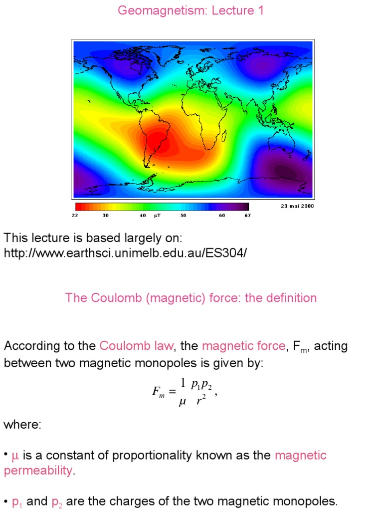 Geomagnetism 1 | PDF | Earth's Magnetic Field | Magnetic Field