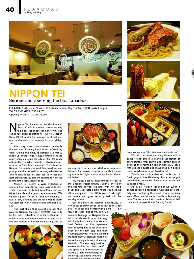 Nippon Tei | PDF | Japanese Cuisine | Cooking