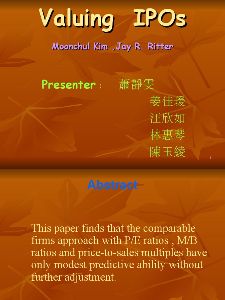 Valuing IPOs | PDF | Initial Public Offering | Valuation (Finance)