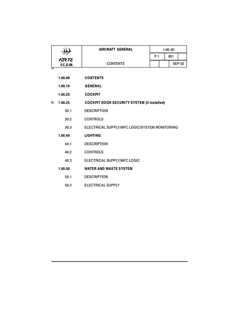 ATR 72 - Flight Manual | PDF | Cockpit | Transponder (Aeronautics)