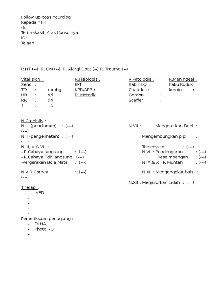 Neurologi& Stroke Non Hemoragik | PDF | Sains & Matematika