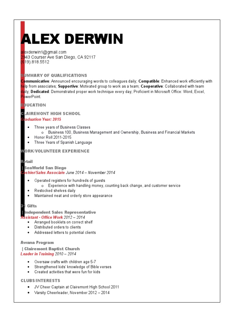 Alexderwinresume | PDF | Career & Growth | Business