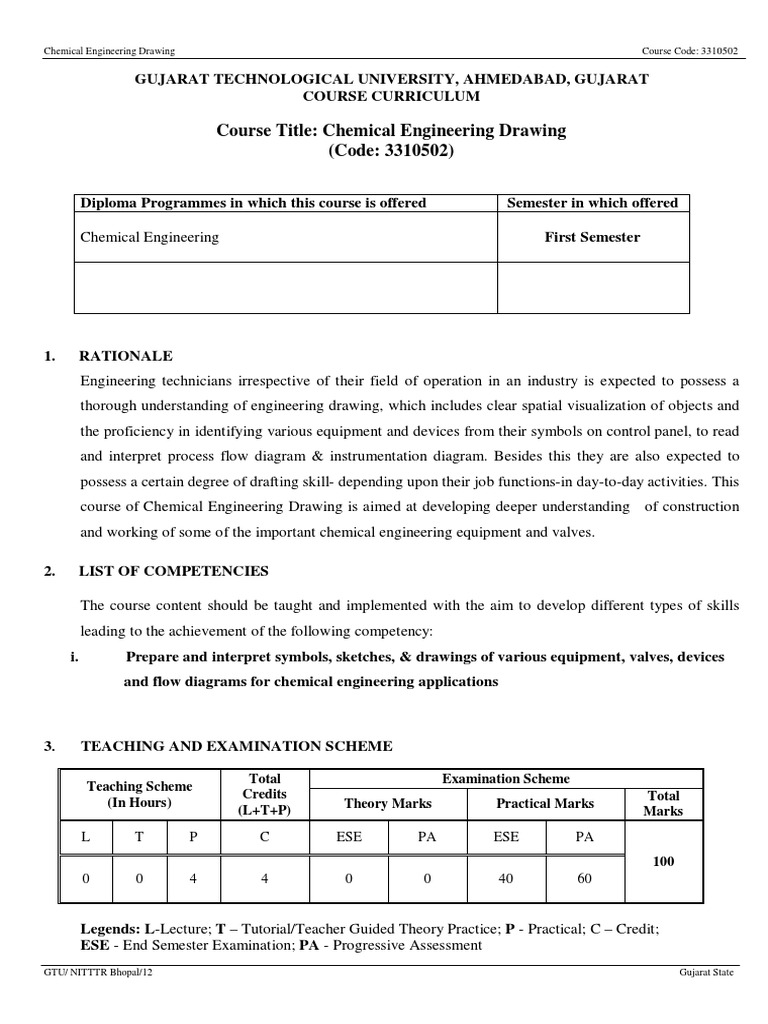 Chemical Engineering Drawing Course Guide | PDF | Heat Exchanger | Valve