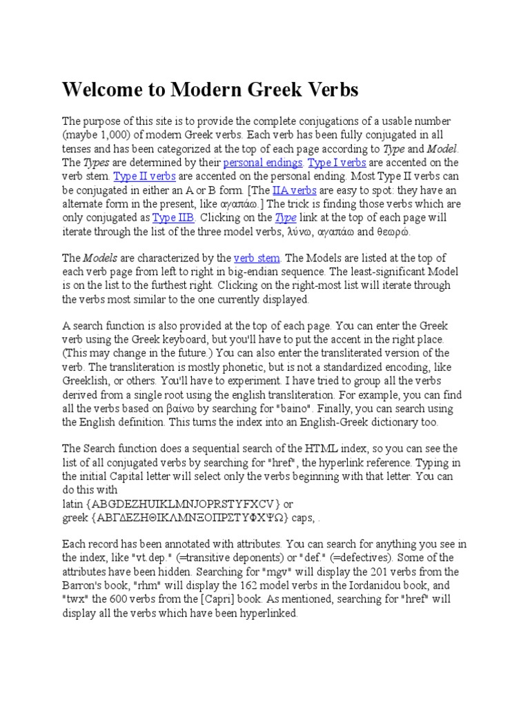 Complete Guide to Modern Greek Verbs | PDF | Foreign Language Studies