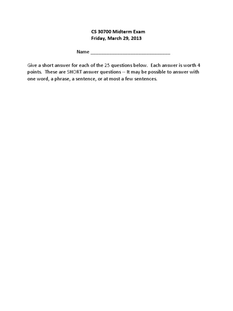CS 307 Midterm Exam Notes, Spring 2013 | PDF | Method (Computer ...
