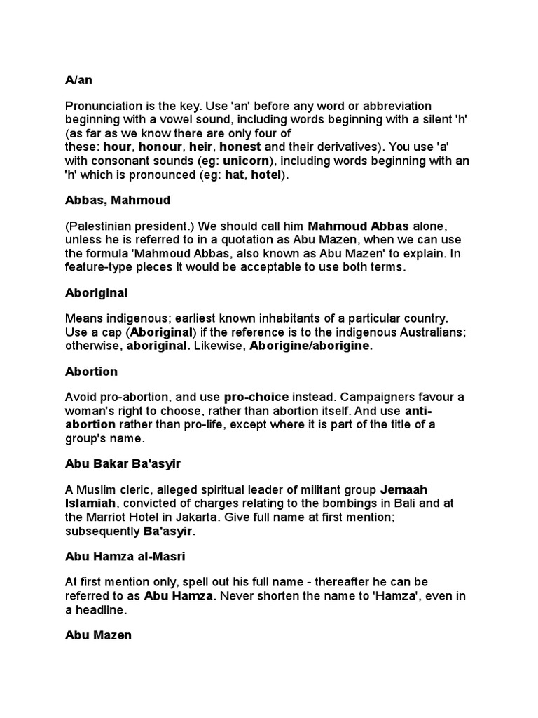 BBC News Style Guide Searchable Version | PDF | Bosnia And Herzegovina ...