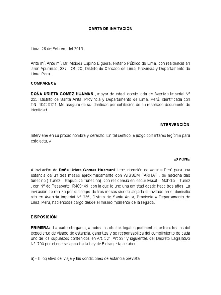 Modelo Carta De Invitacion A Un Pais Extranjero Modelo De Informe Hot