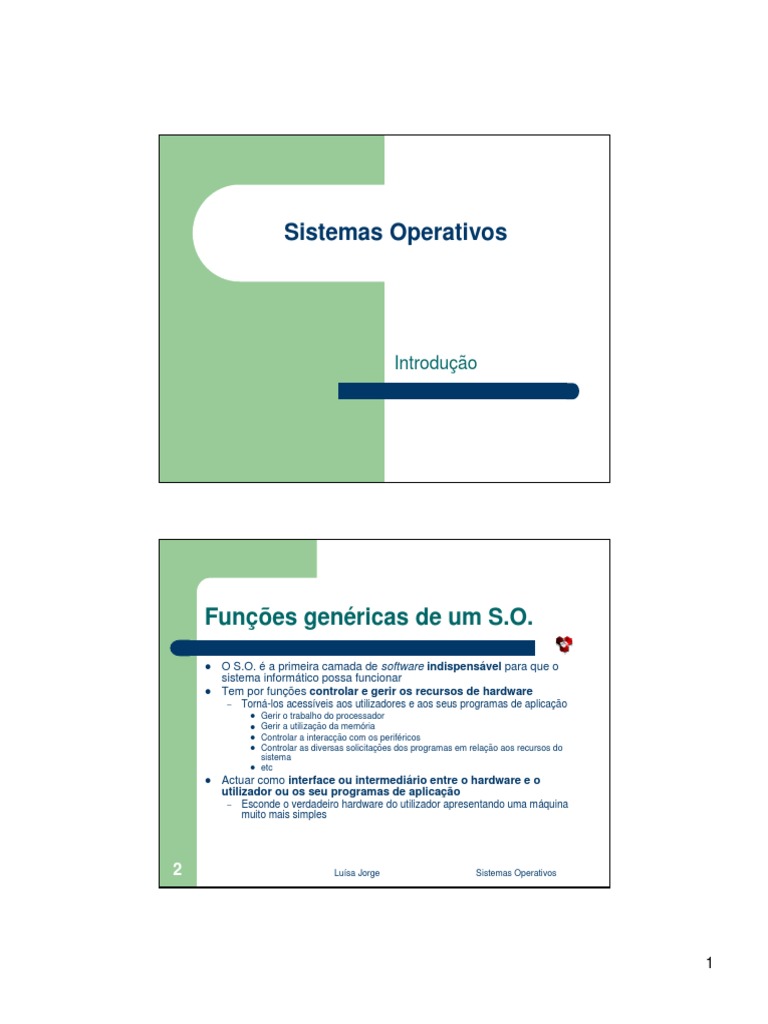 Funções de um Sistema Operacional | PDF | Sistema operacional | Unidade ...