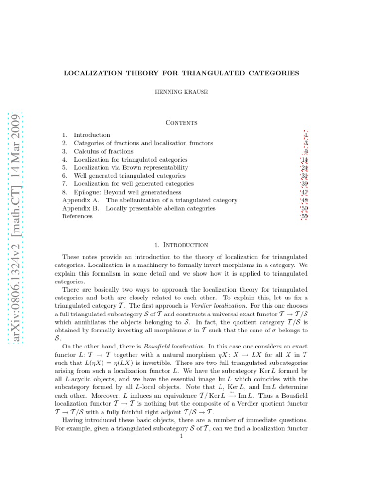 Localization Theory For Triangulated Categories | Download Free PDF ...