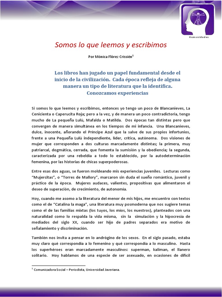 Somos Lo Que Leemos y Escribimos | Hombre | Mujer